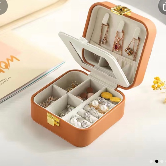 Storage & Organization | Double Layer Storage Box With Mirror Jewelry ...